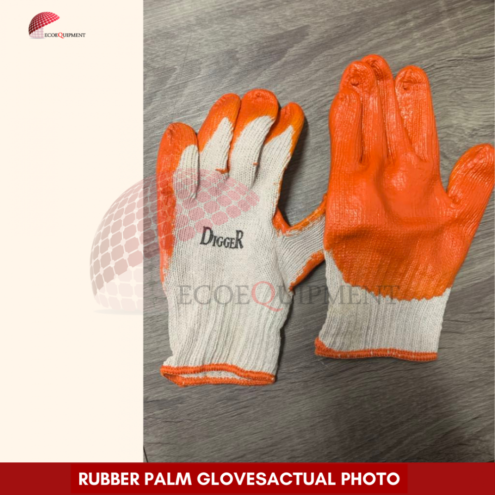 COTTON GLOVES WITH ORANGE RUBBER PALM – Ecoequipment PPE Philippines